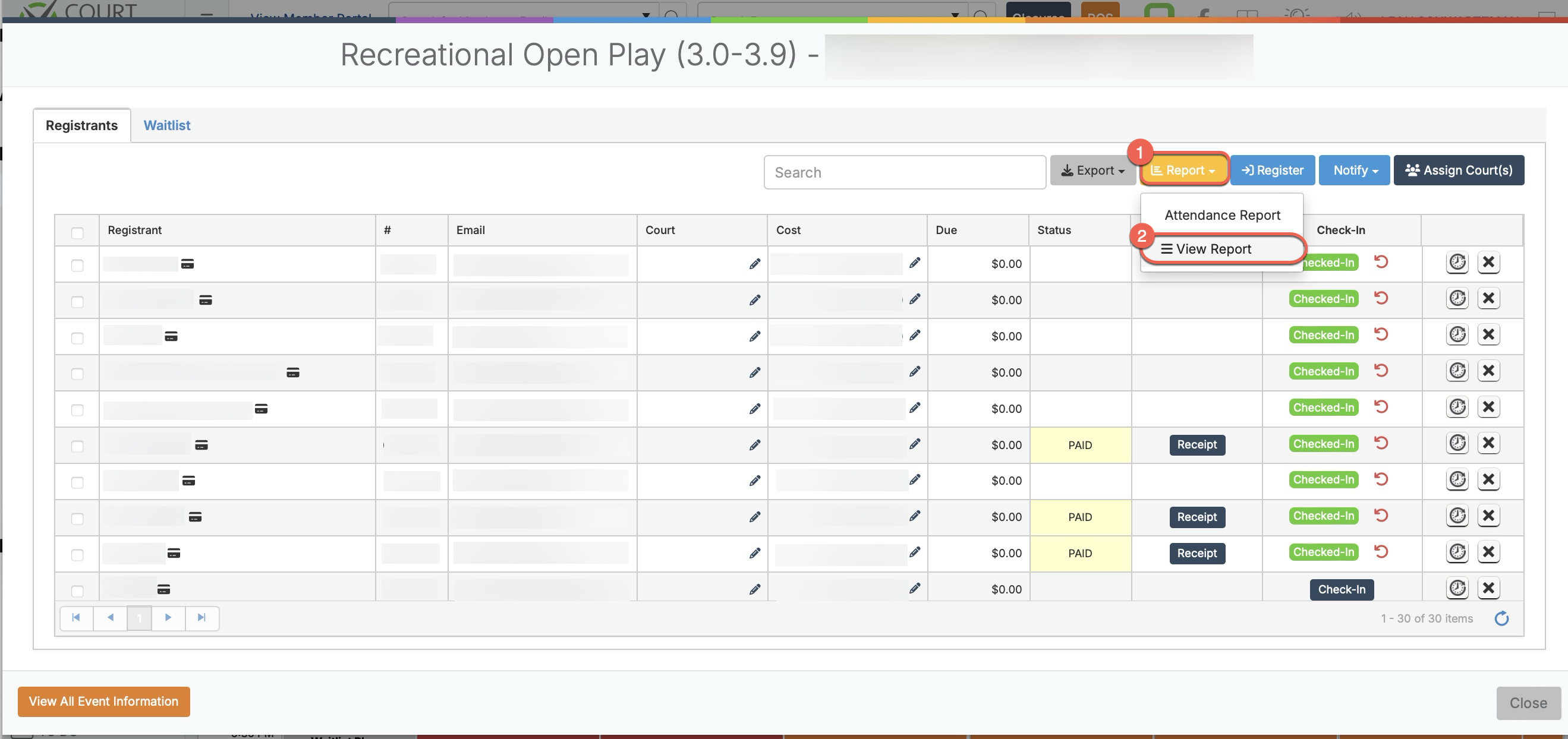 CourtReserve Player List Import | Quke